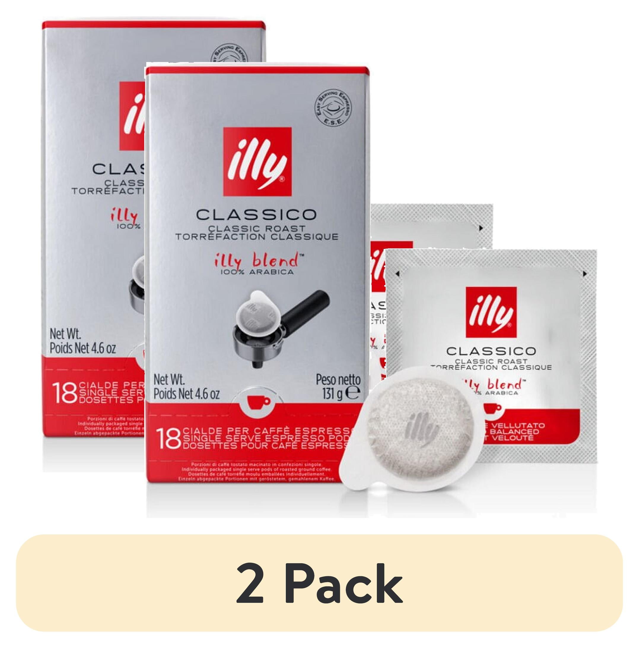 (2 pack) illy E.S.E. Espresso Pods, Classico Medium Roast, 100% Arabica ...