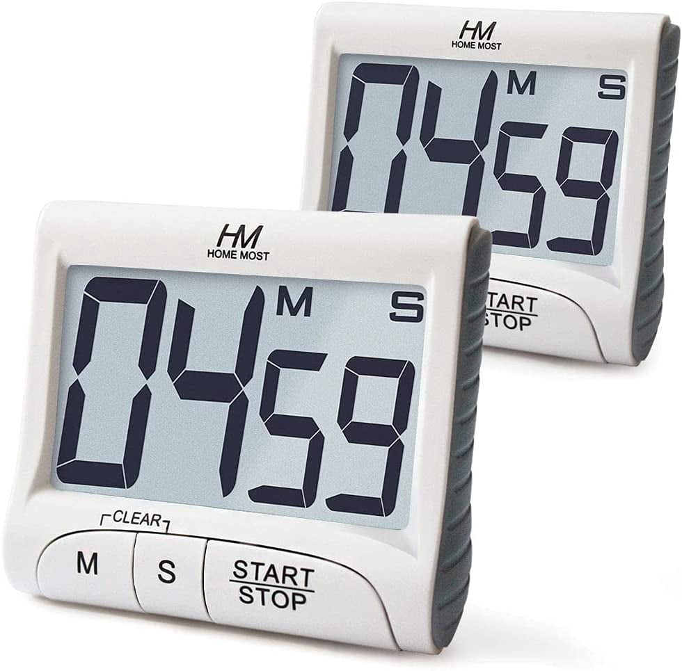 2-pack large display kitchen timer - 3" digital timer magnetic back ...