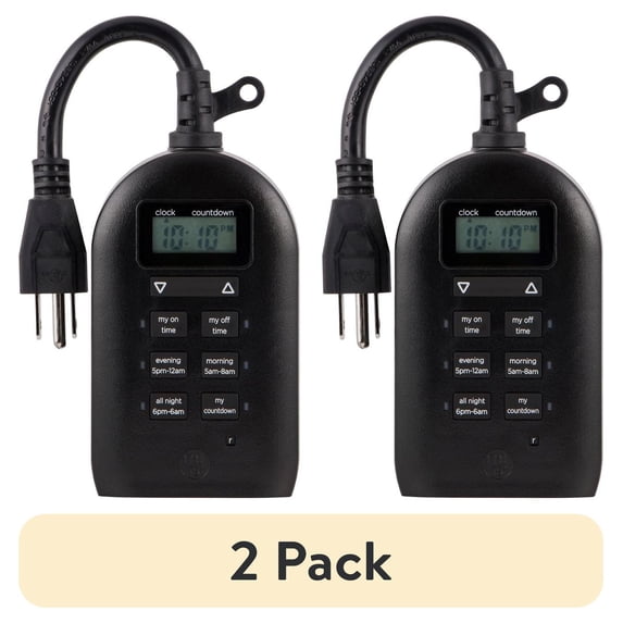 (2 pack) myTouchSmart Programmable Outdoor Plug-in Digital Timer, 2 ...