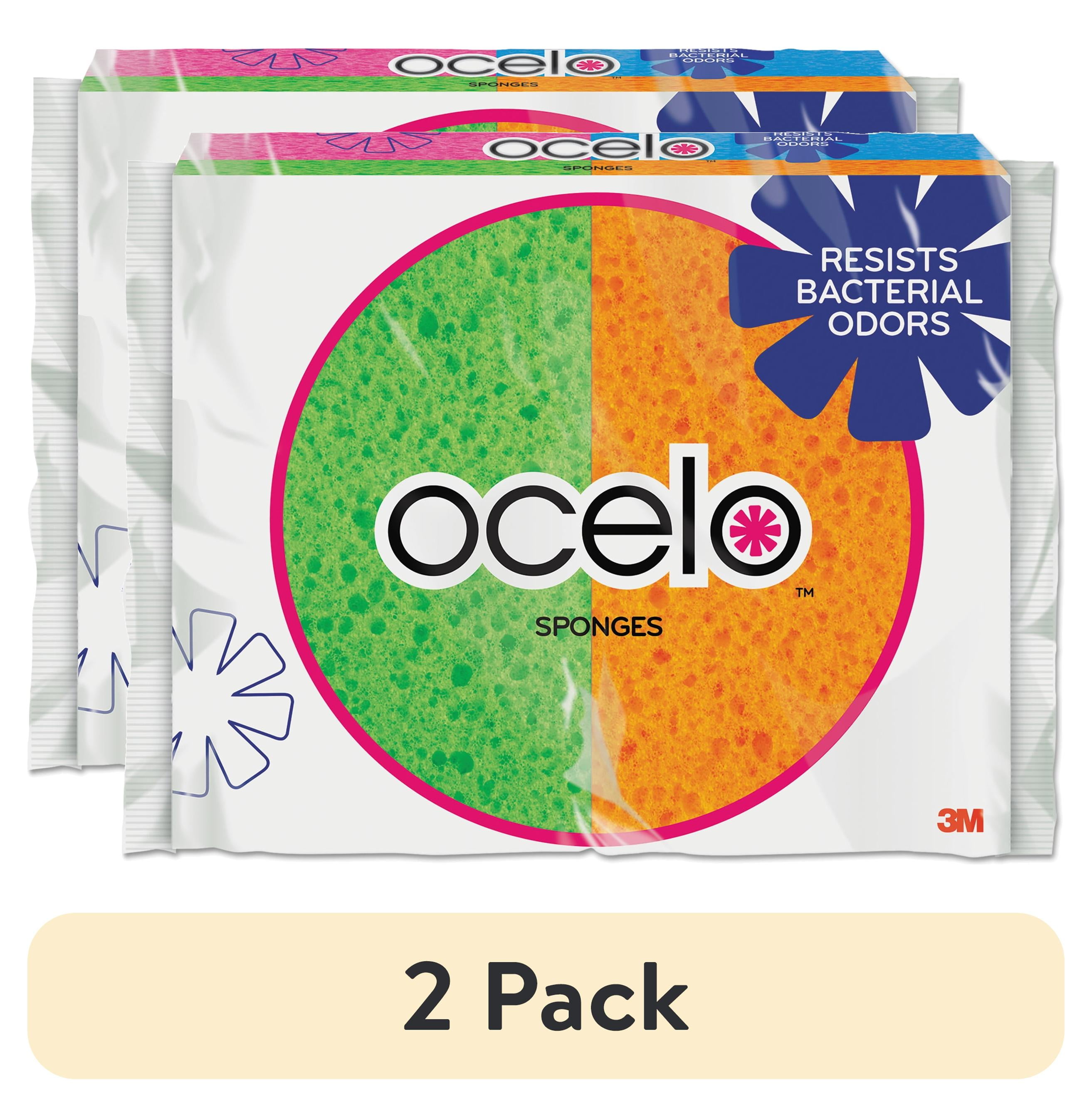 (2 pack) ocelo O-Cel-O Sponge w/3M Stayfresh Technology, 4 7/10 x 3 x 3 ...
