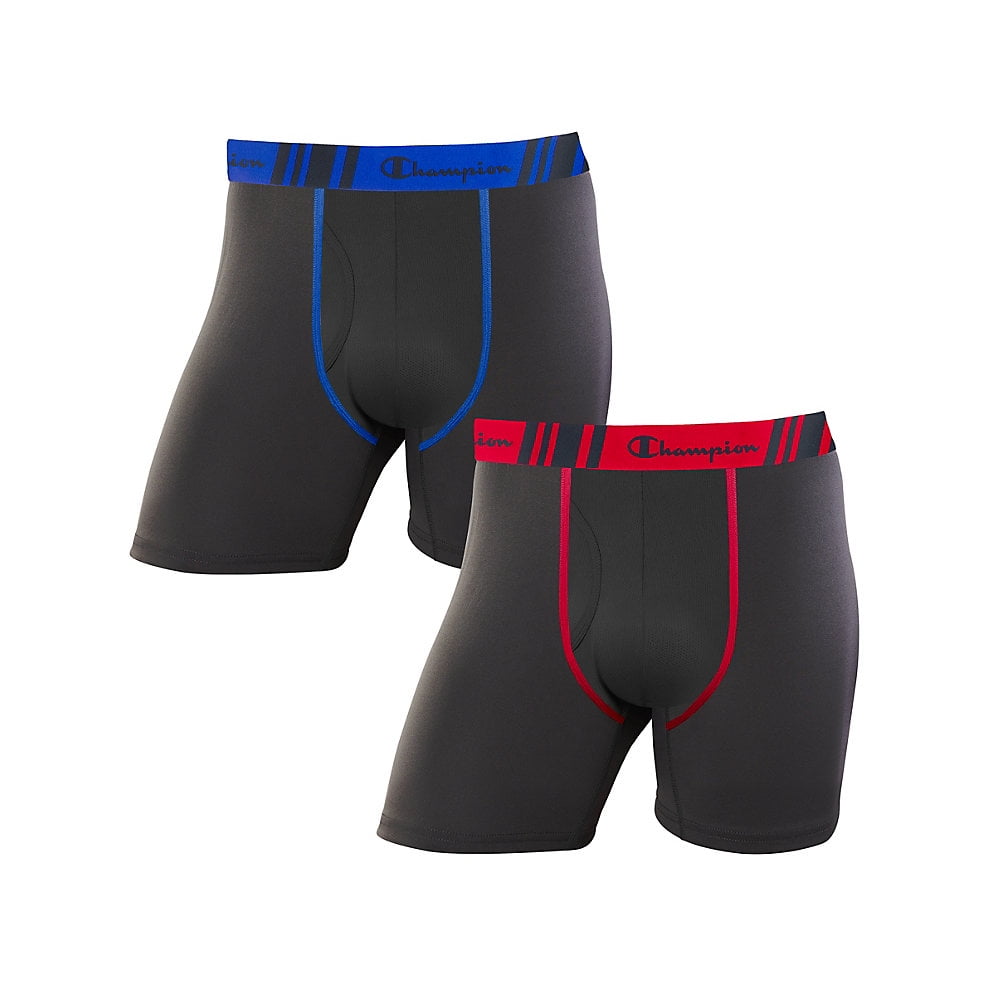Champion Men's Tech Performance Regular Leg Boxer Brief 2-Pack ...