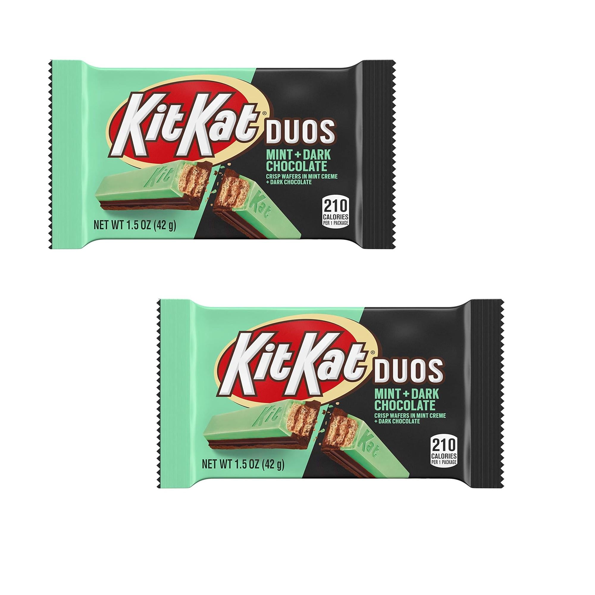 RADYAN Kit Kat Duos Dark Chocolate Mint Wafer Candy Bars, 2 Pack, 1.5 ...