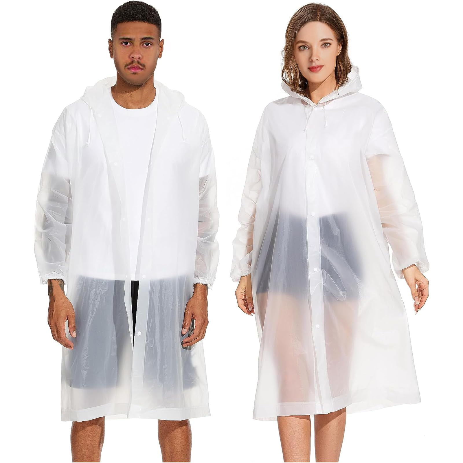 2 pack of Raincoats Portable EVA Rain Coats Reusable Rain Poncho with ...