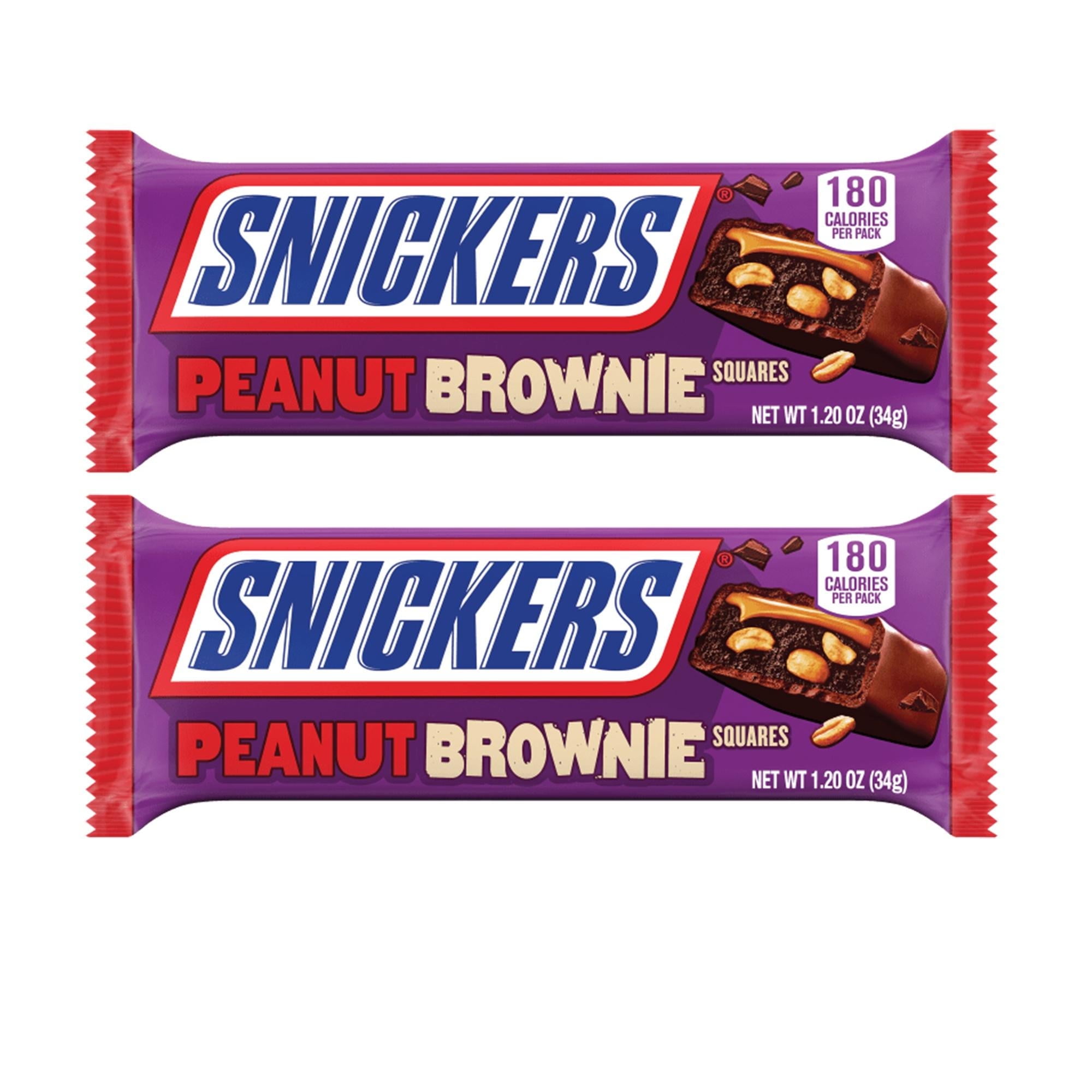 RADYAN SNICKERS Peanut Brownie Squares, 2 Pack, 1.2 oz – Irresistible ...