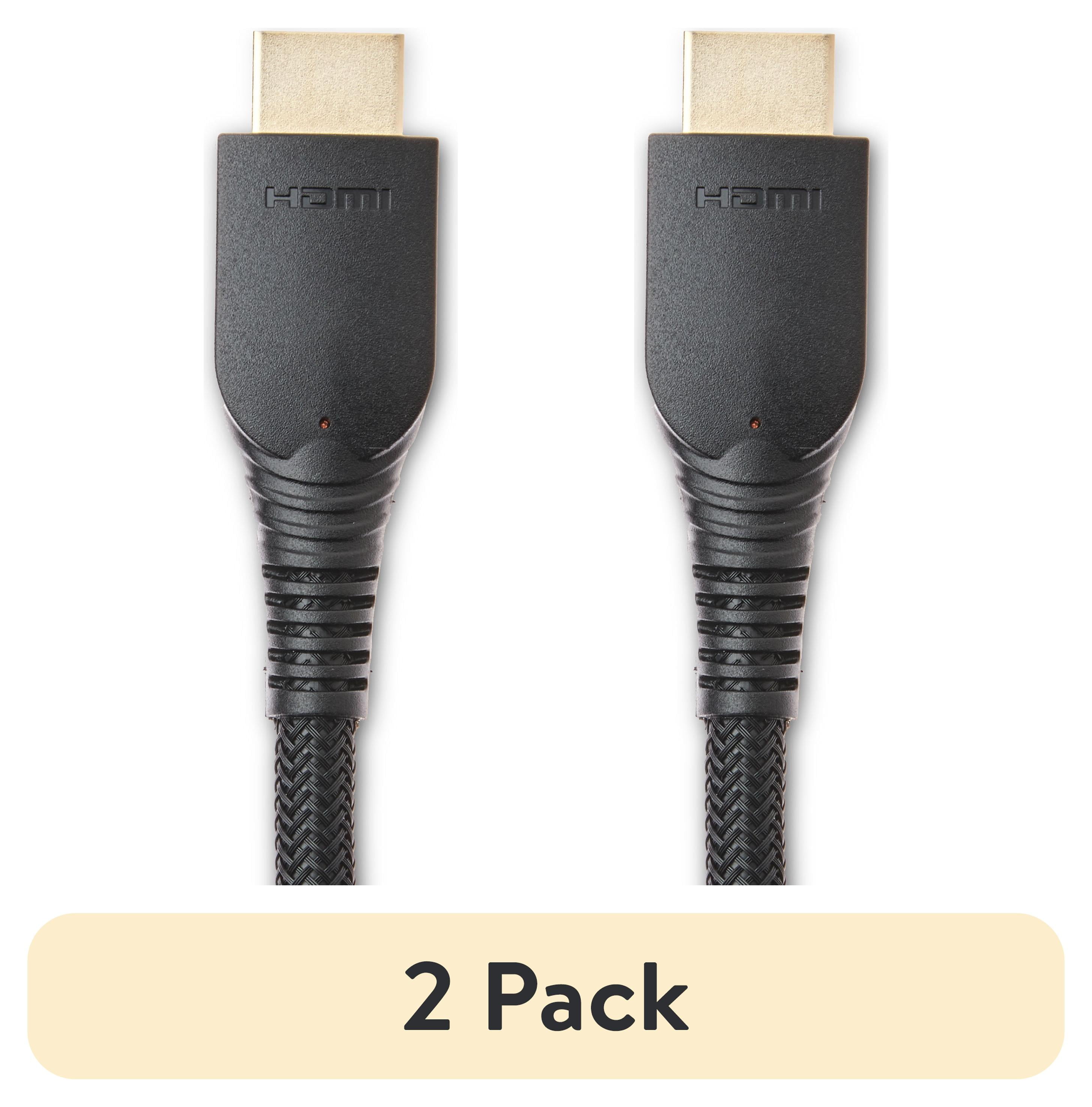 (2 pack) onn 4' Premium HDMI Cable, Black - Walmart.com