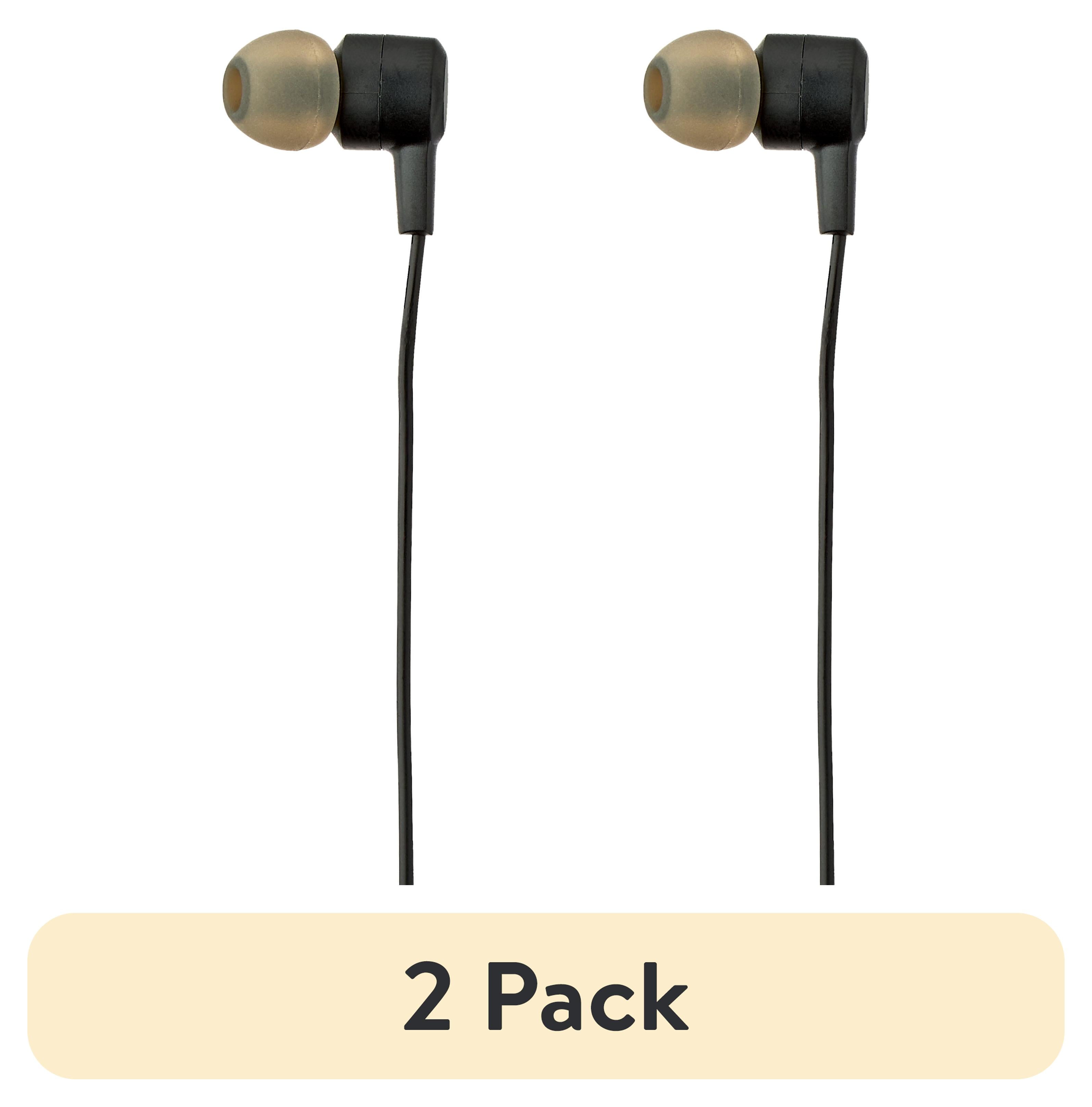 (2 pack) Onn Wired Earphones with Mic and 3.5mm Jack in Black - High ...
