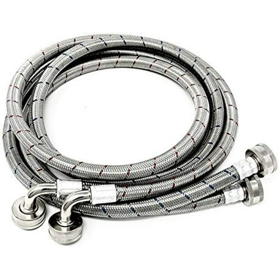 2-pack premium stainless steel washing machine hoses - 5 FT no-lead ...