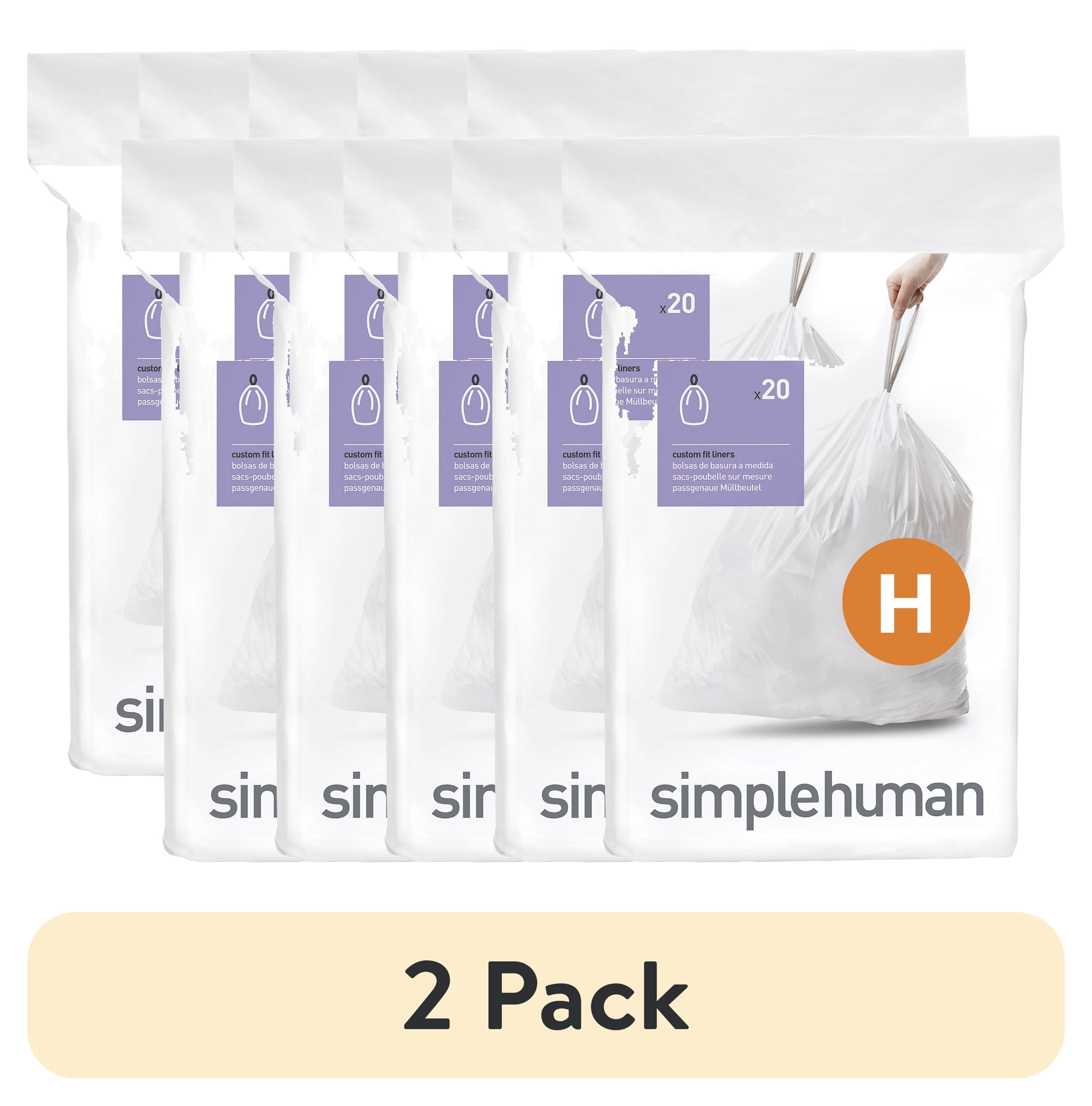 (2 pack) simplehuman Code H Custom Fit Drawstring Trash Bags in ...