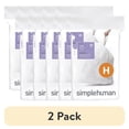 (2 pack) simplehuman Code H Custom Fit Drawstring Trash Bags in ...