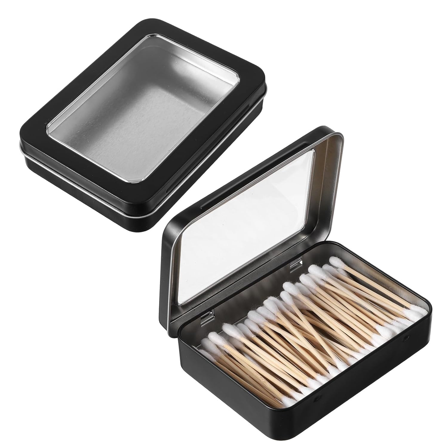 2-pack small travel cotton swab racks, portable floss stick rack metal ...