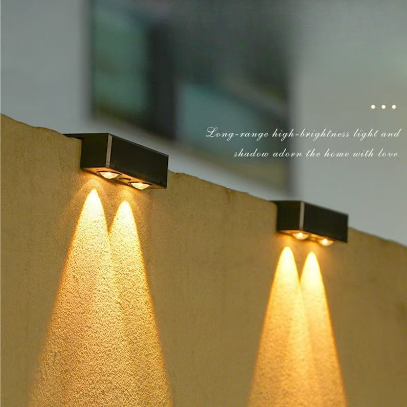 2-pack solar wall lights, waterproof IP65, auto on/off, LED garden ...