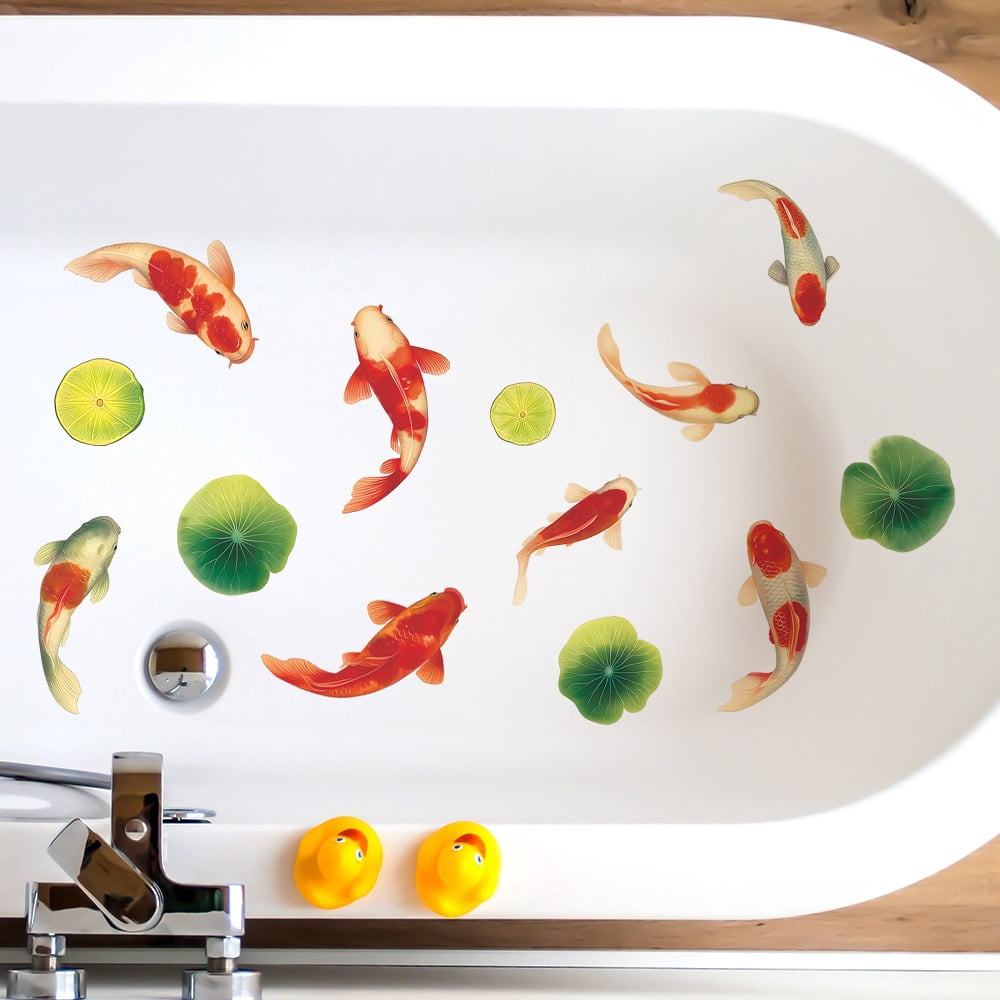 2-pack swimming koi lotus leaf bathroom home decoration beautification ...