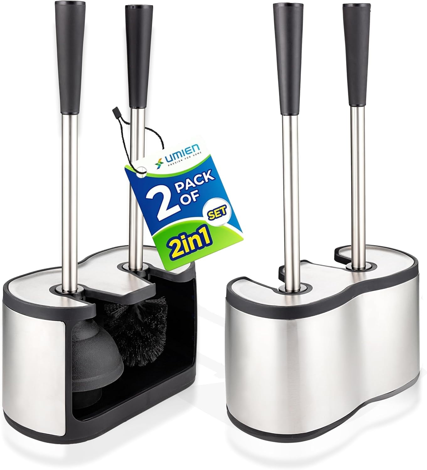 **2 pack toilet brush and plunger set 18-in - updated 2025 no-rust ...