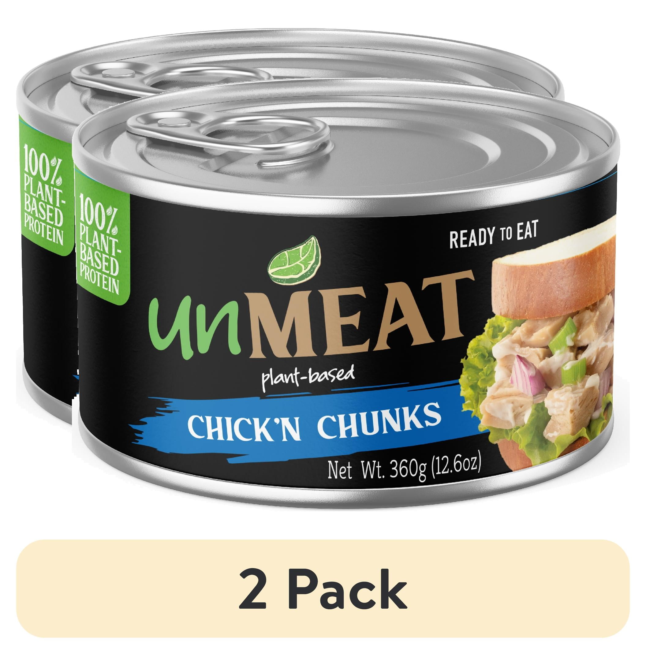 (2 pack) unMEAT Plant-Based Chicken Breast Chunks, 12.6 oz Can ...