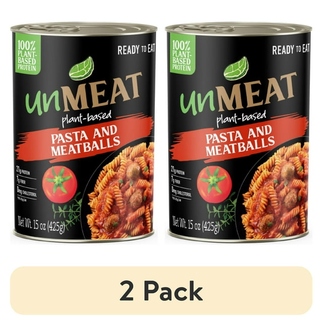 (2 pack) unMEAT Plant-Based Pasta and Meatballs, 15oz Can - Walmart.com