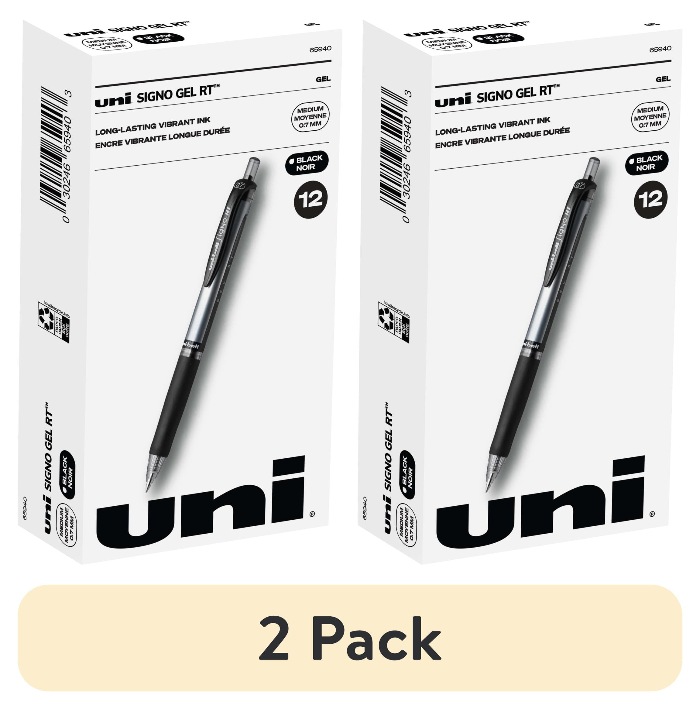 (2 pack) uni-ball® Signo Gel RT™ Retractable Pens, Medium Point, 0.7 mm ...