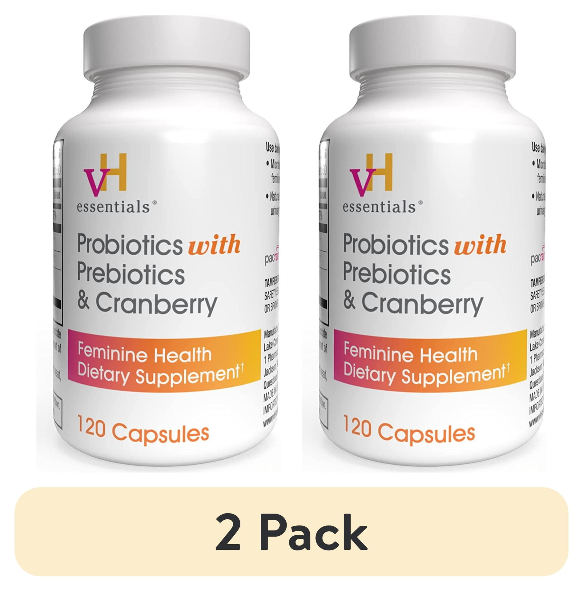 (2 pack) vH essentials Probiotics with Prebiotics and Cranberry ...