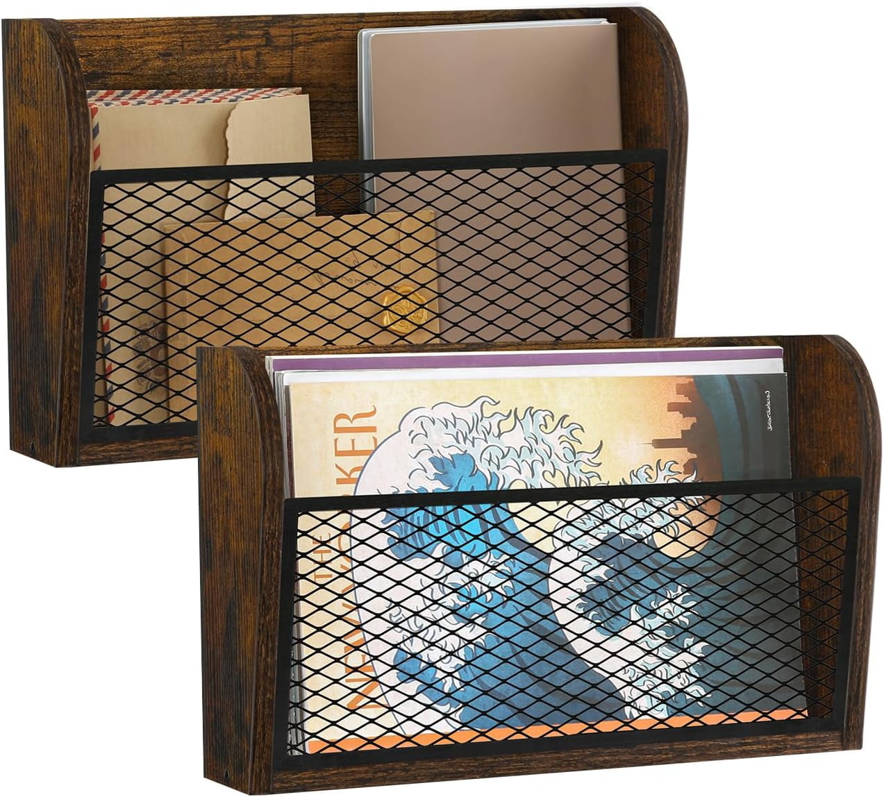 2-pack wall mounted file manager - bracket, hanging file manager, wall ...