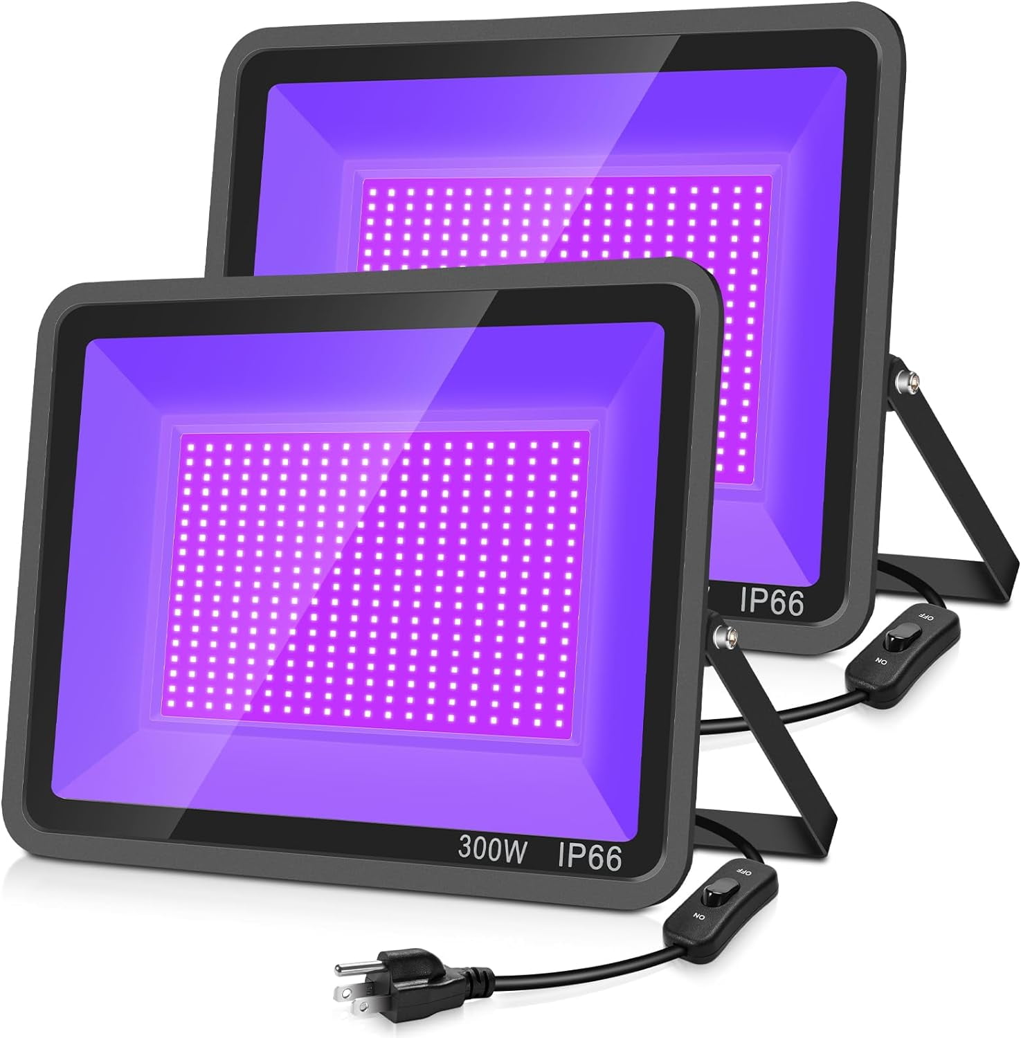 2 packs of 300-watt black light floodlights, outdoor black light ...
