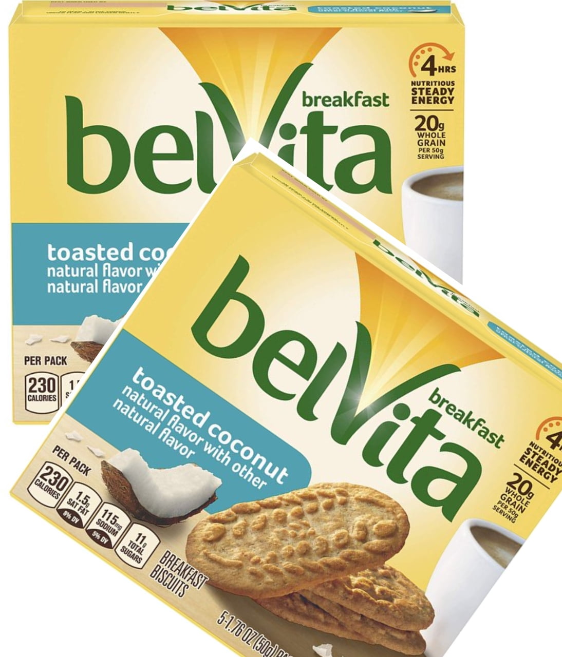 2 packs Belvita Breakfast Biscuits, Toasted Coconut, 8.8 Ounce ...