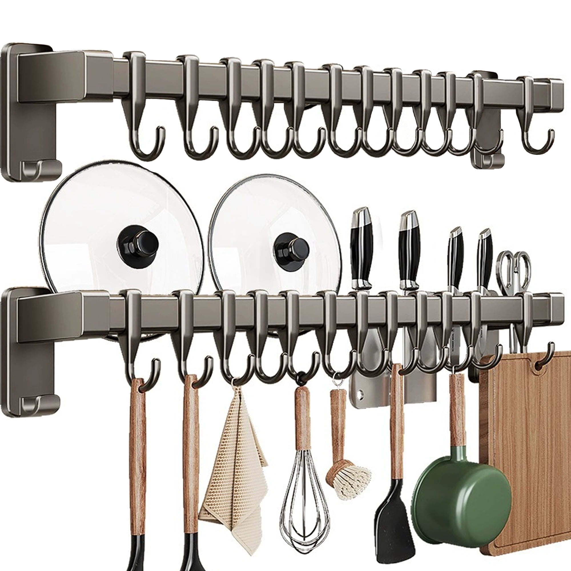 2 packs Kitchen Utensil Rack Organizer Wall Mounted, Kitchen Wall ...