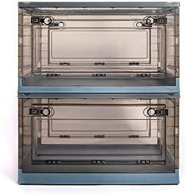 2 packs LARGE Storage Bins Side Opening, Stackable Lid Collapsible ...