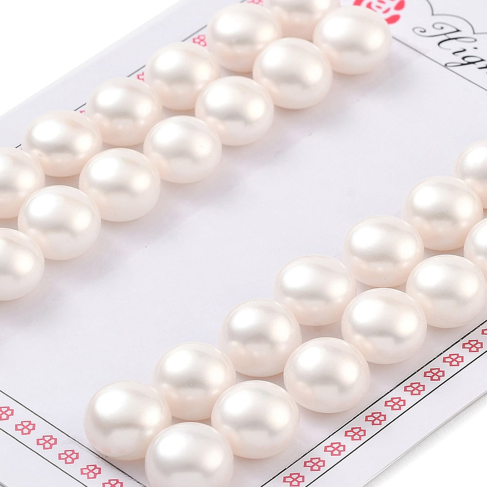 2 pair Grade 6A Natural Cultured Freshwater Pearl Beads Half Drilled ...