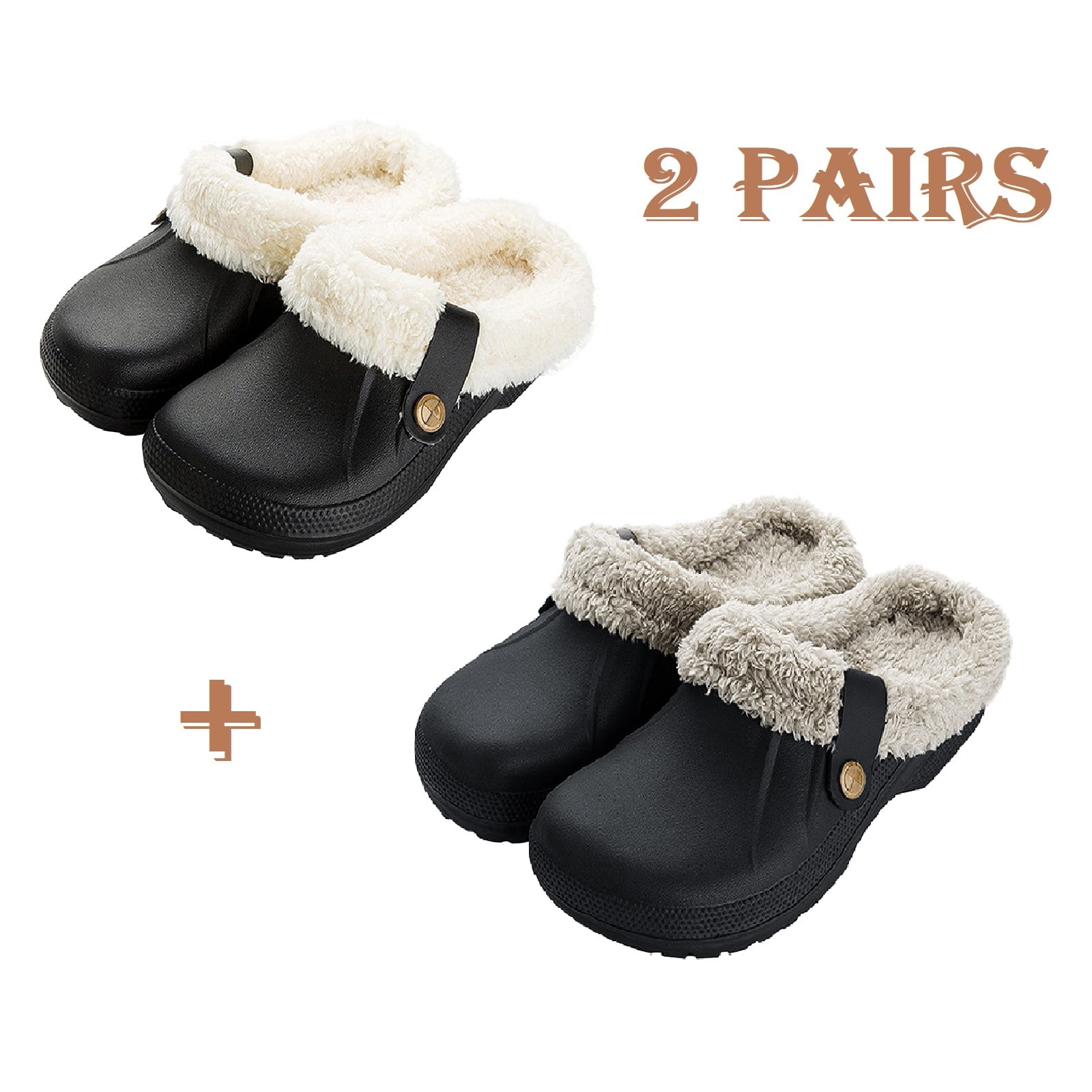 2 pairs Couple Winter Fleece Velvet Slippers Lovers Spouse Closefriend ...