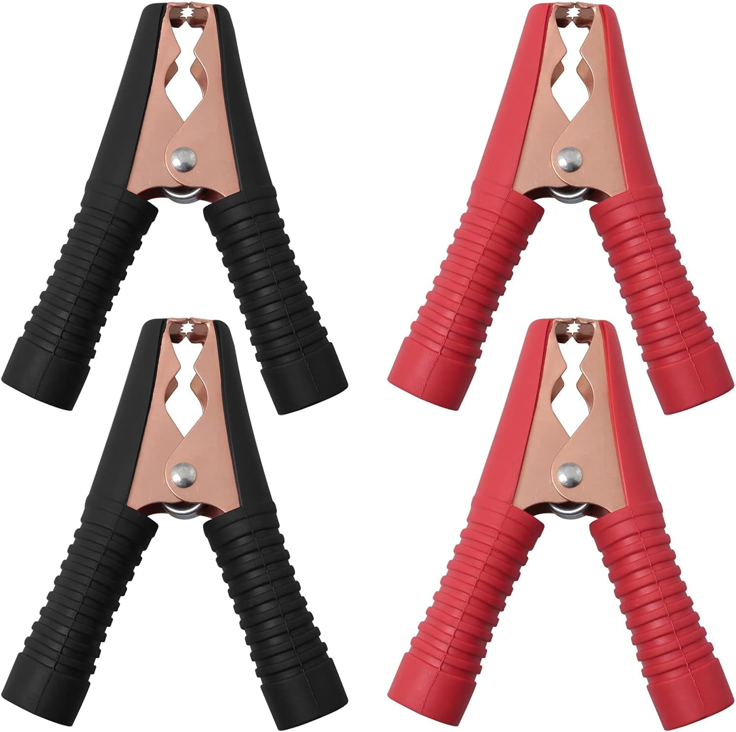 2 pairs of 100A 90mm insulated alligator clips copper gold-plated ...