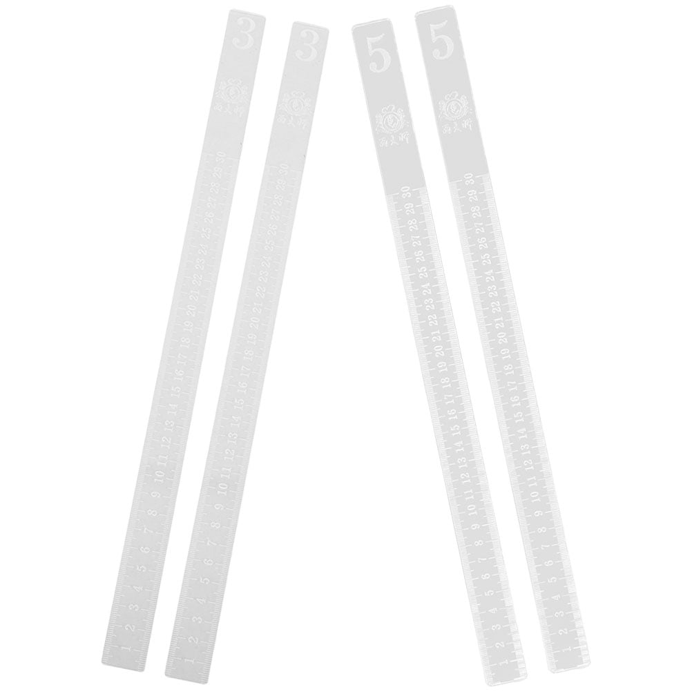 2 pairs of Acrylic Flat Ruler Dough Thickness Ruler Cookie Dough Pastry ...