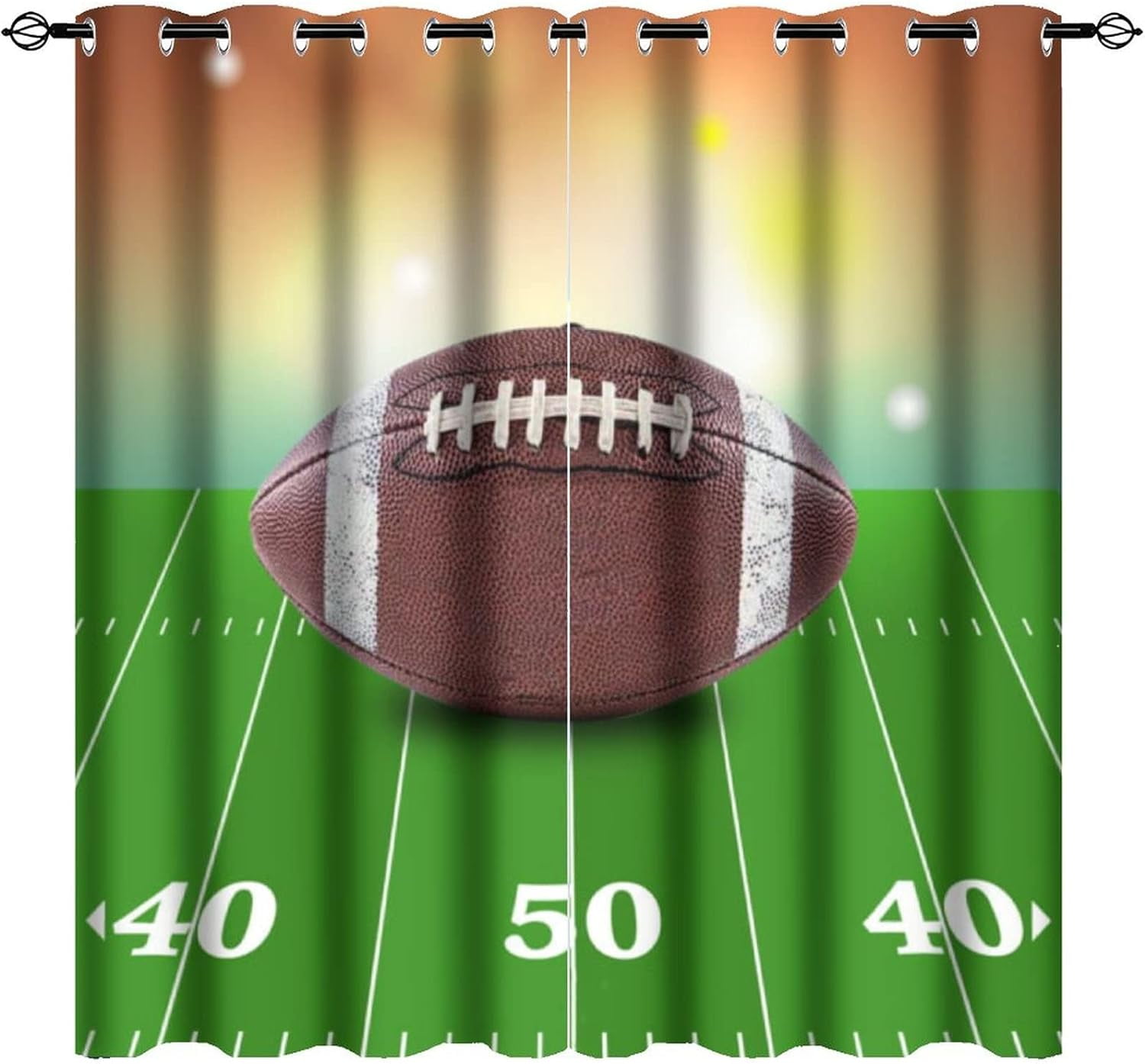 2 panel Football Rugby Basketball Baseball Billiards Printed Curtain ...