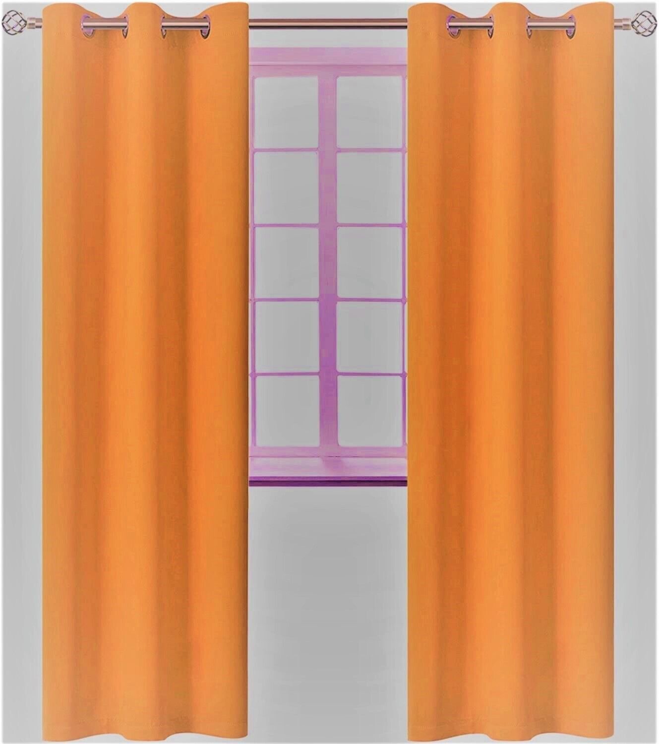 2 panels K68 brick orange color 100 % blackout thermal light blocking ...