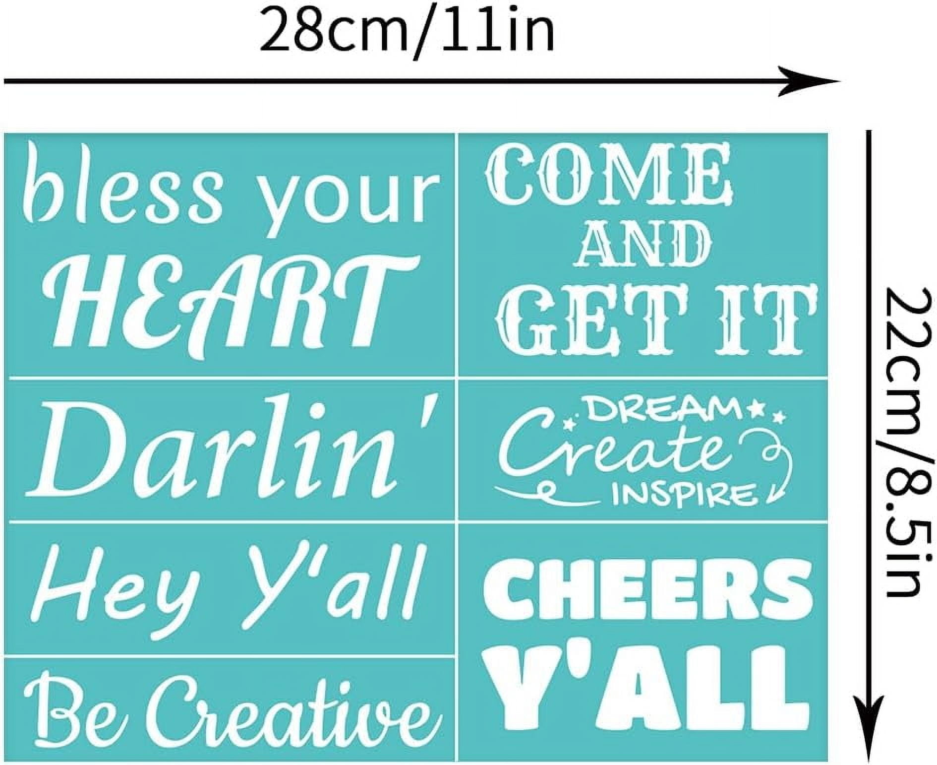 2 pc 2pcs 11x8.6 Inch Southern Sayings Self-Adhesive Silk Screen ...