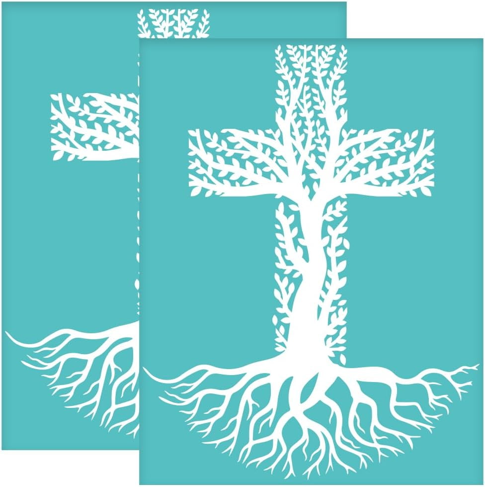 2 pc 2pcs 8.6x11 Inch Tree of Life Self-Adhesive Silk Screen Printing ...