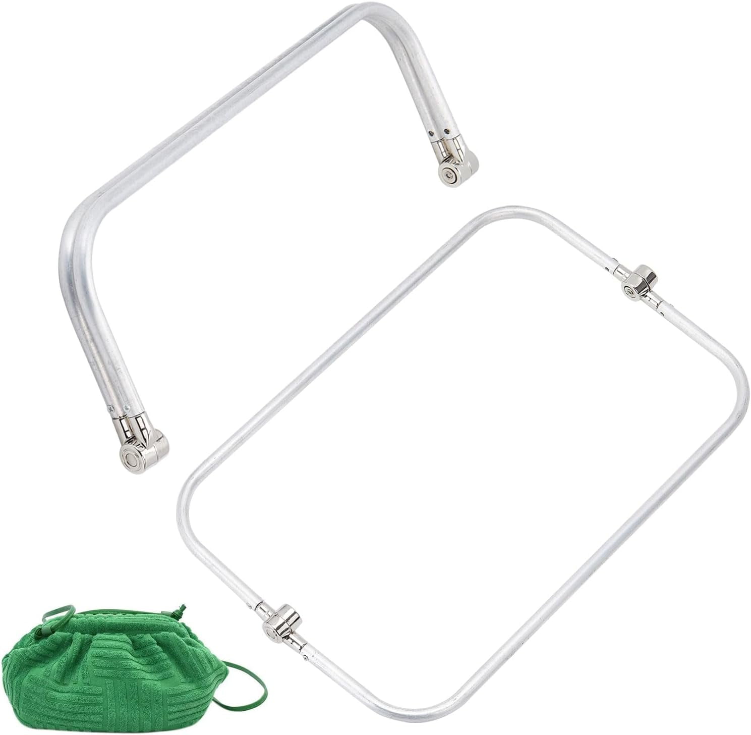 2 pc 2pcs 8" Aluminum Purse Frame U-Shaped bag Handle Inner Kiss Clasp ...