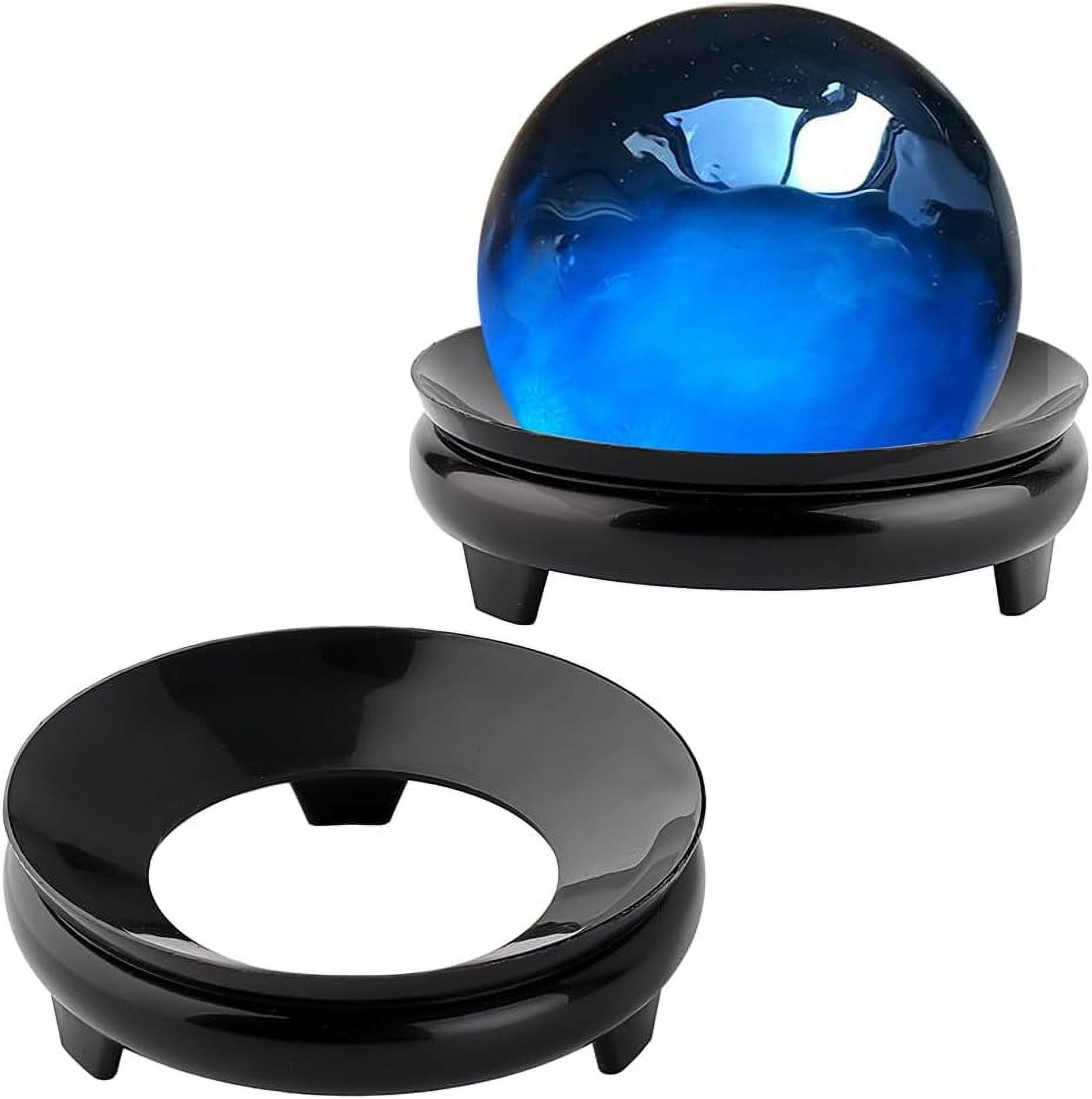 2 pc 2pcs Ball Display Base Black Resin Pedestal Stand Sphere Holder ...