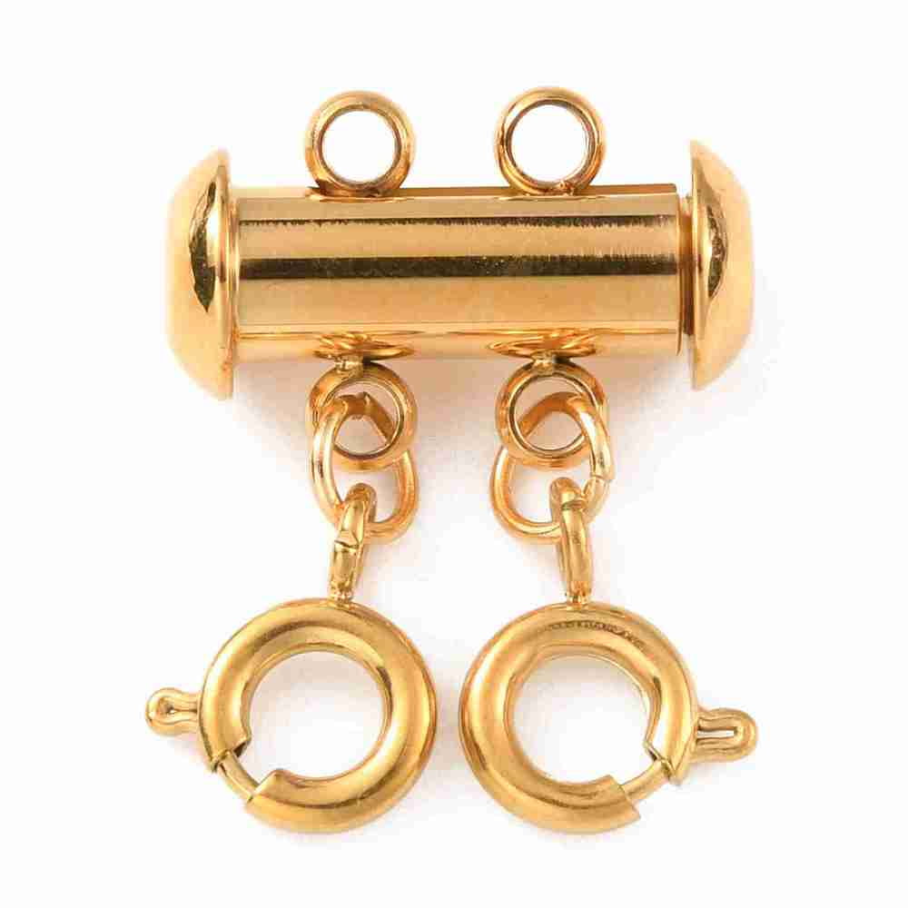 2 pc 304 Stainless Steel Slide Lock Clasps Peyote Clasps with Spring ...