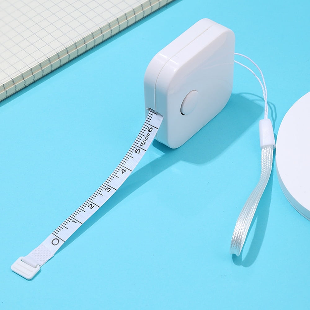 2 pc ABS Tape Measure Soft Retractable Sewing Tape Measure for Body Sewing Tailor Cloth White ...