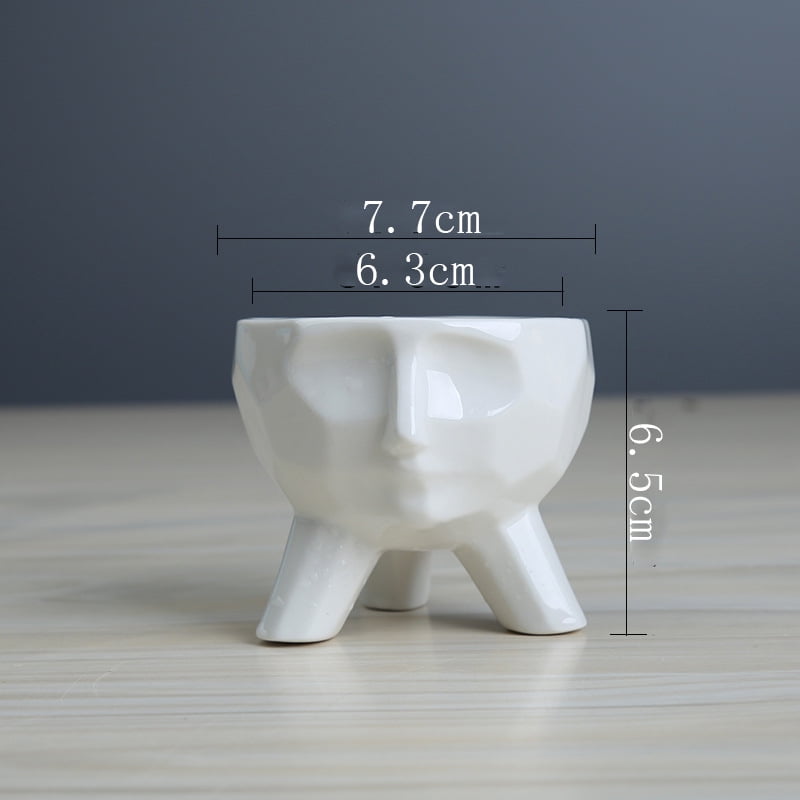 2 pc Abstract Art Human Face Ceramic Flower Pots Succulent Planters ...