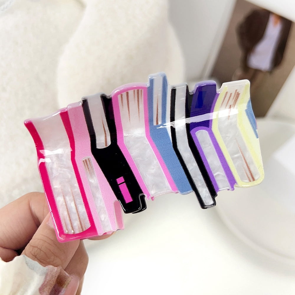 2 pc Acrylic Claw Hair 98x20.4mm Clips Book Colorful - Walmart.com
