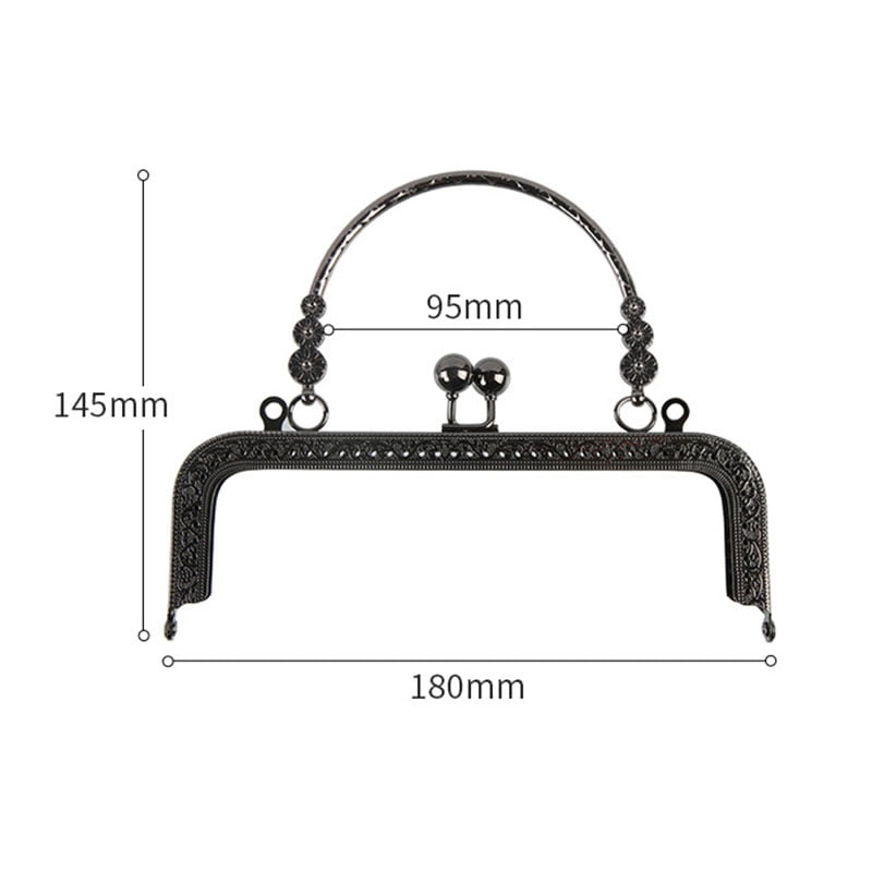 2 pc Alloy Kiss Lock Purse Frame Handle for Coin Purse Making Gunmetal ...
