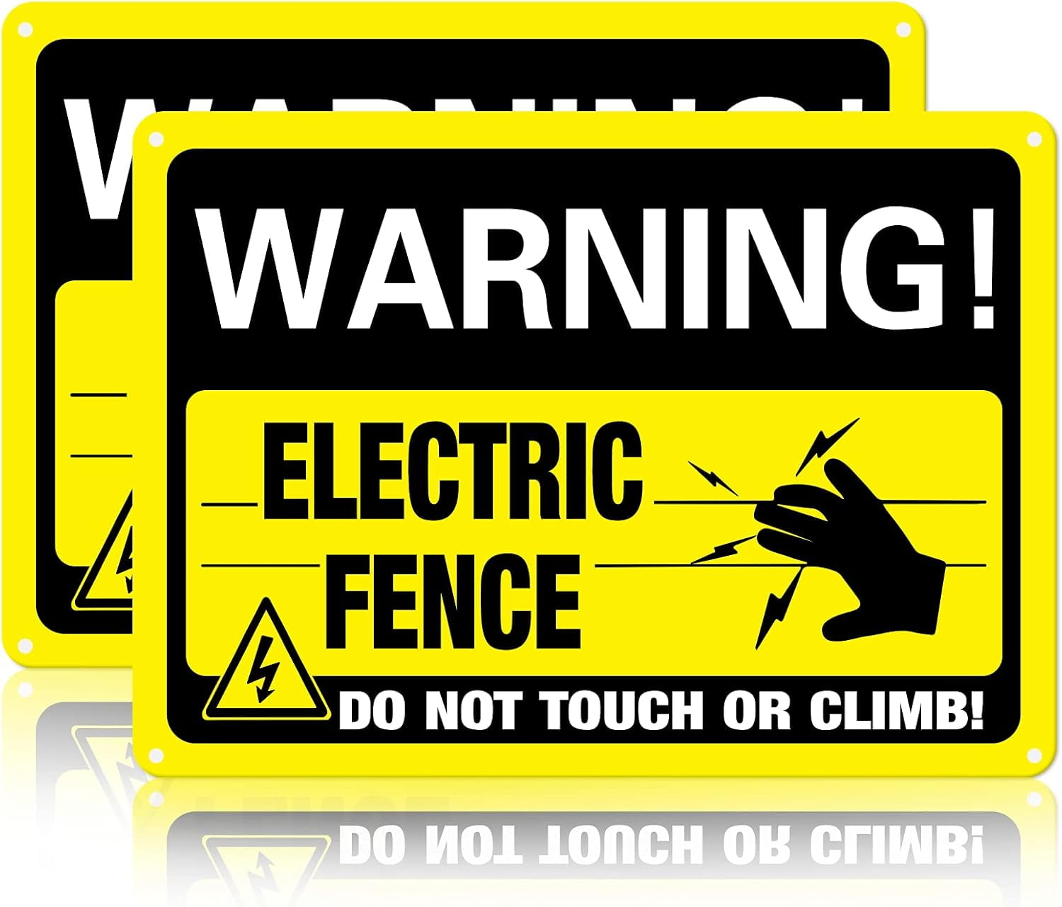 2 pc Aluminum Warning Rectangle with Word Word 25x18x0.08cm - Walmart.com