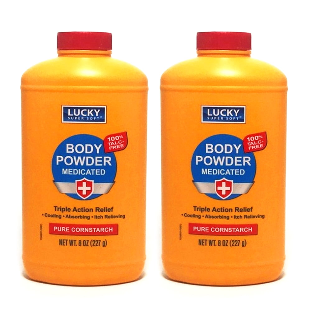 2 pc Body Powder Medicated 8 oz Cooling Itch Triple Action Relief 100% ...
