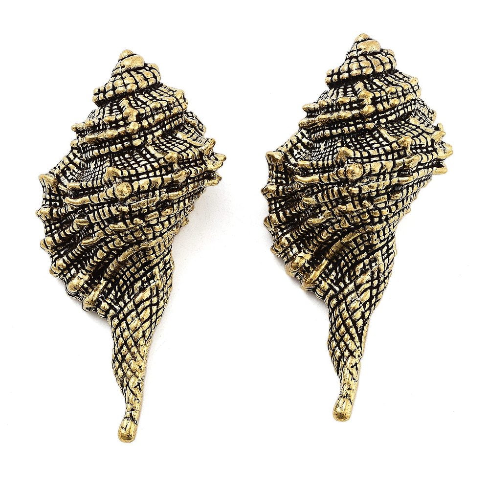 2 pc Brass Conch Figurines Statues for Home Desktop Feng Shui Ornament ...