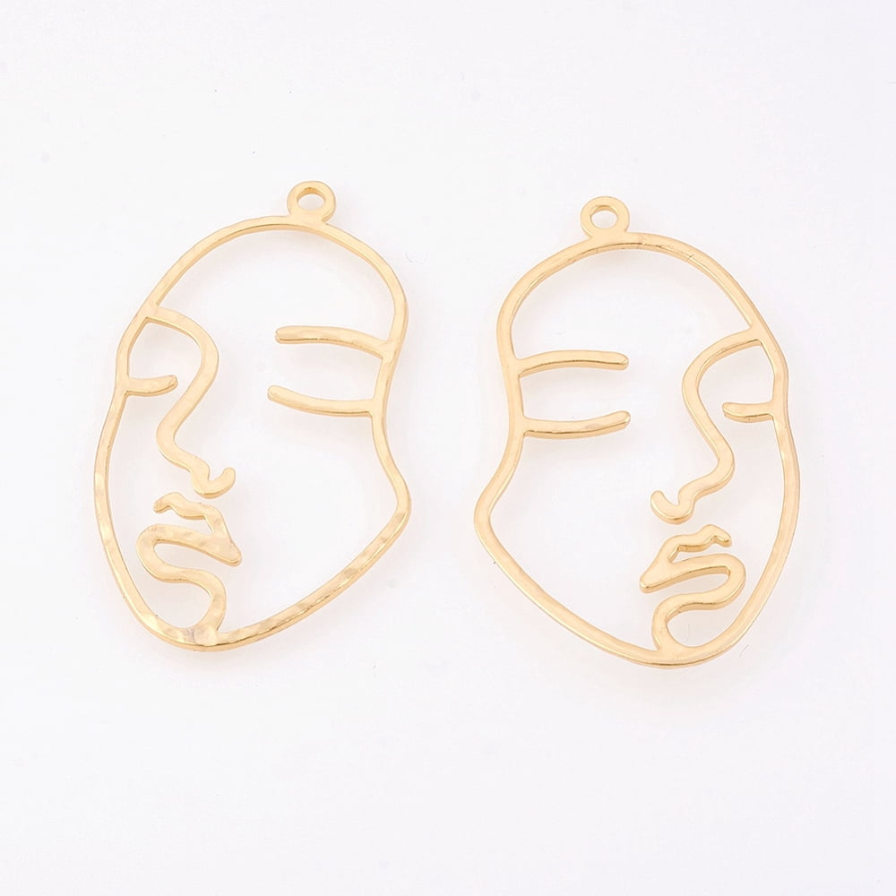 2 pc Brass Open Back Bezel Pendants For DIY UV Resin Epoxy Resin ...