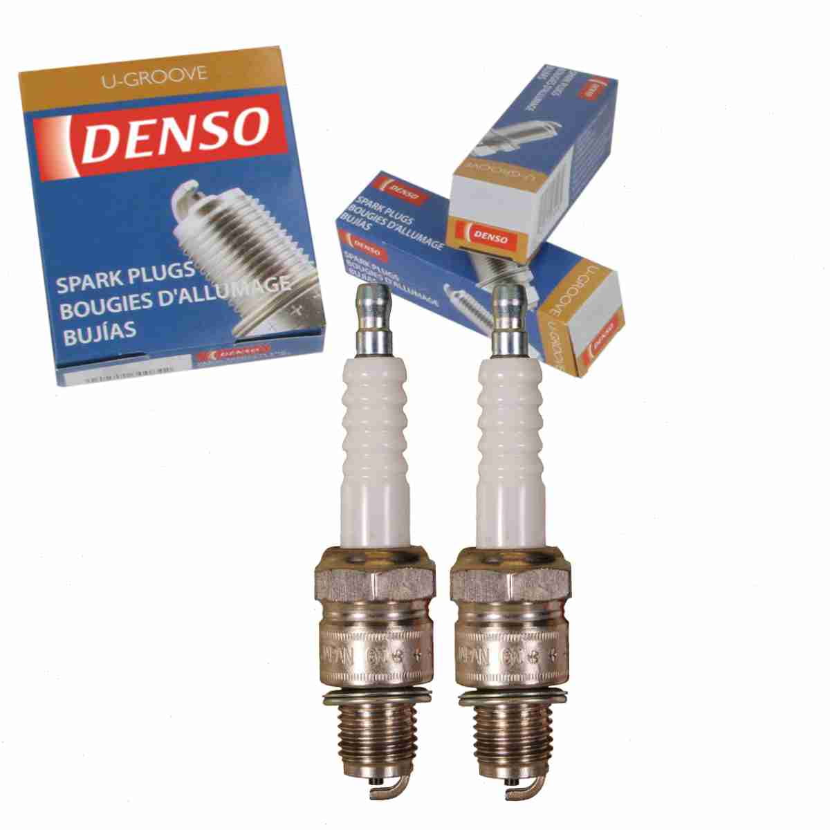 2 pc DENSO 4012 Standard U-Groove Spark Plugs for W14F-U Ignition Wire ...