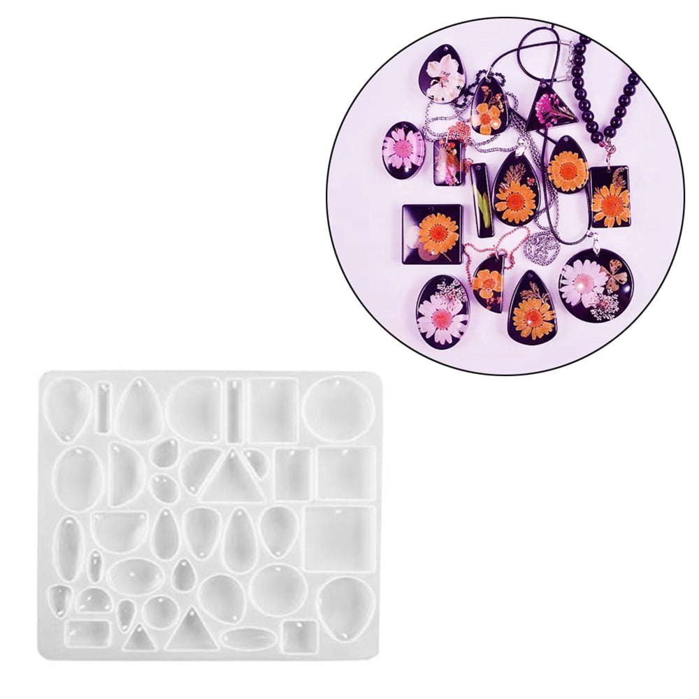 2 pc DIY Geometric Shape Pendant Silicone Molds Resin Casting Molds for ...