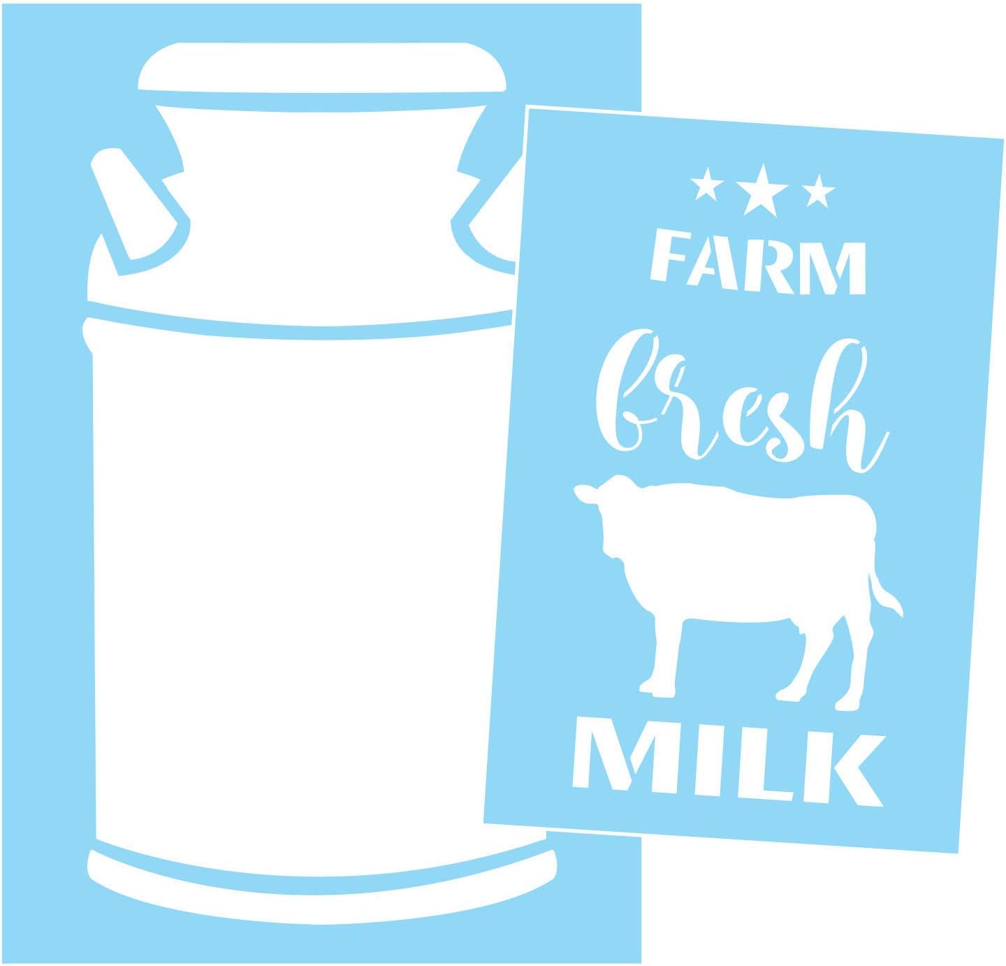2 pc. Farmhouse Milk 11" Can Dairy Cow Butter Country DIY Signs ...