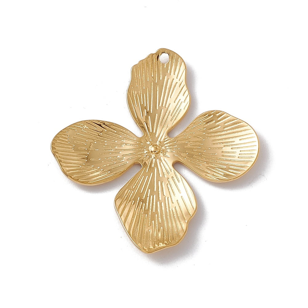 2 pc Ion Plating(IP) 304 Stainless Steel Pendants Flower Charms Real ...