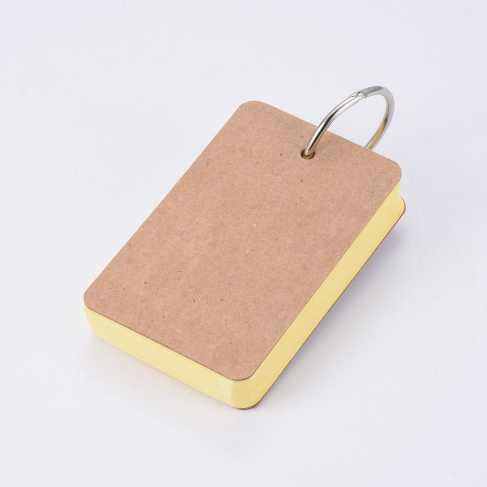 2 pc Kraft Loose-leaf Note Book Paper Binder Ring Easy Flip Flash Cards ...